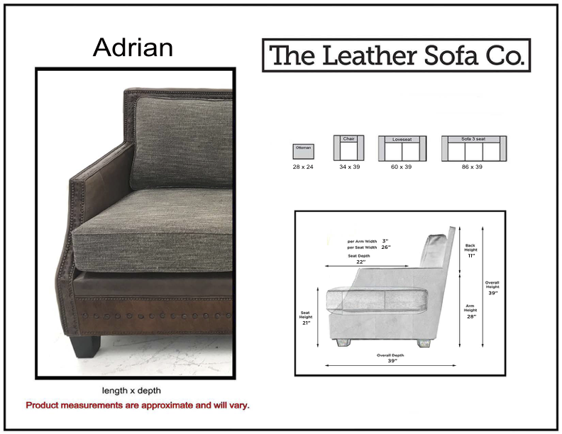 Adrian - Sofa 3-Seat - Kote Bear – LeatherSofaCo