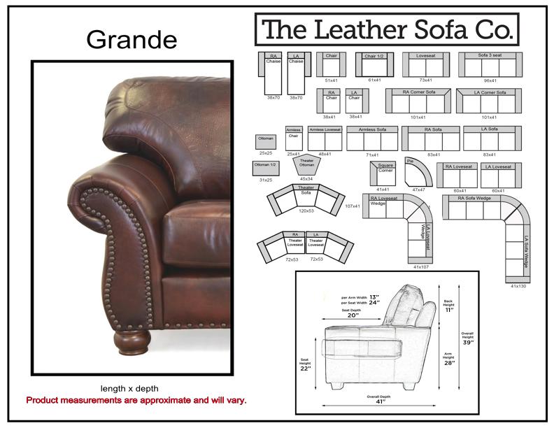 Grande - Sofa 3-Seat - Palio Whiskey