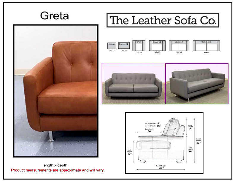 Greta - Sofa 2-Seat - Asteca Khaki – LeatherSofaCo