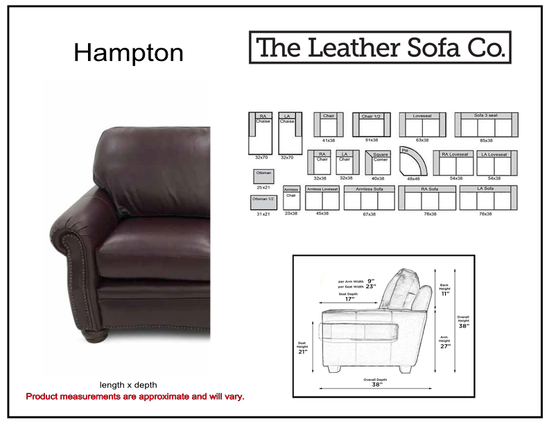 Buy the Best Hampton Leather Sofa | LeatherSofaCo